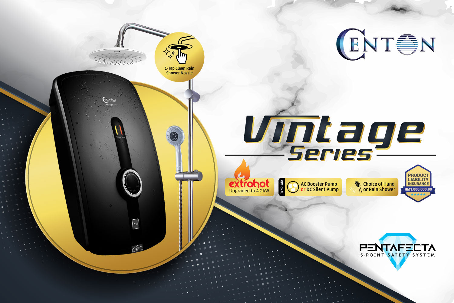 CENTON | Sensational Hot Shower Water Heater